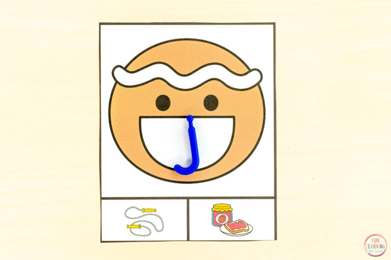Feed the Gingerbread Boy Letters Beginning Sound Cards