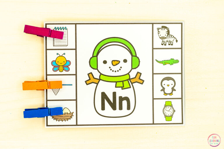 Snowmen Beginning Sounds Task Cards