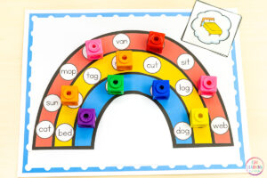 Rainbow CVC Word Find & Color Sheets
