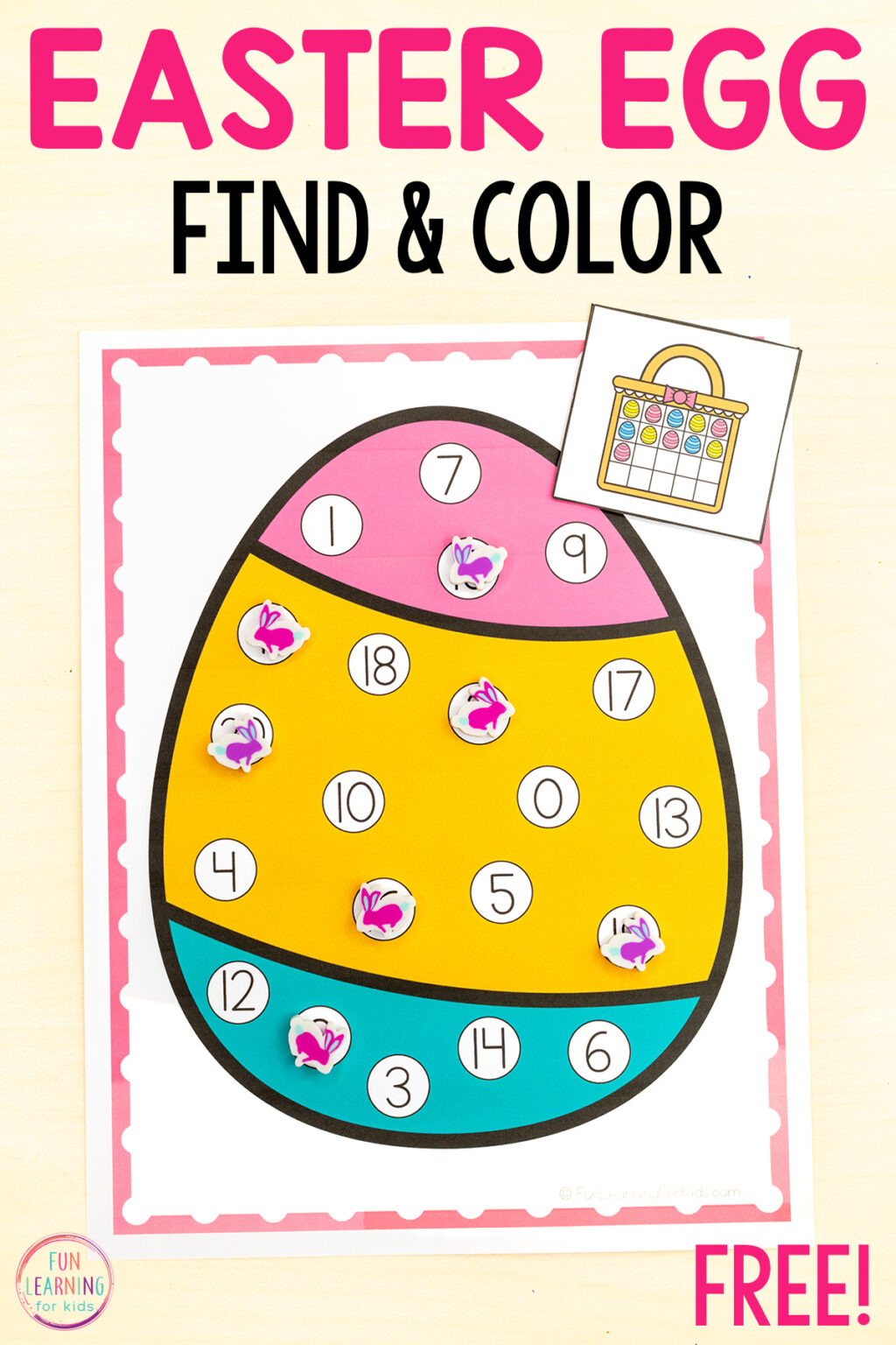 Easter Egg Find and Color the Number Sheets