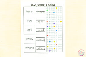 Editable Read, Write, and Color Worksheets