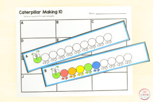 Caterpillar Making Ten Cards for Spring