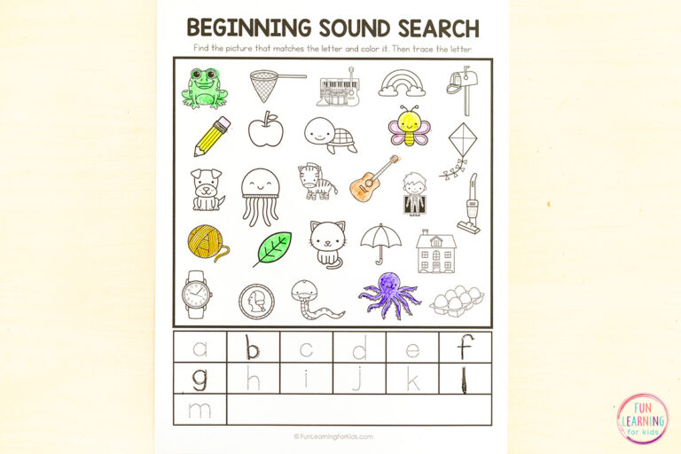 Free Printable Beginning Sound Search and Trace Alphabet Worksheets