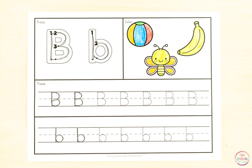 26 Alphabet Beginning Sounds Letter Tracing Worksheets