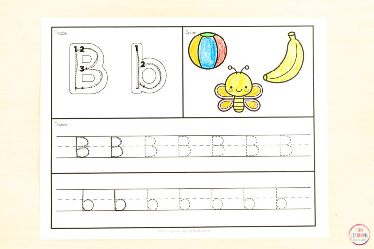 26 Alphabet Beginning Sounds Letter Tracing Worksheets
