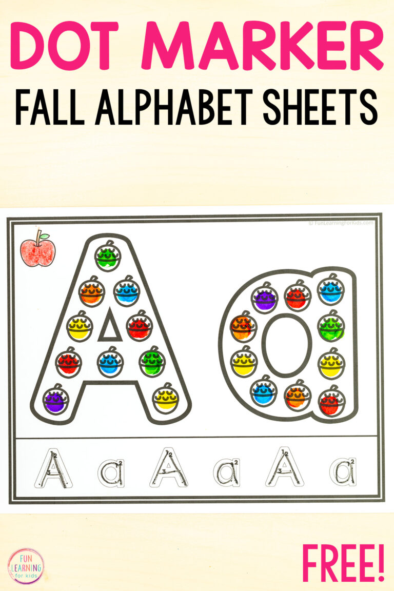 Fall Dot Letter Alphabet Sheets for Literacy Centers