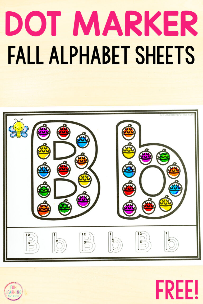 Fall Dot Letter Alphabet Sheets for Literacy Centers