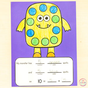 Monster Making Ten Math Craft for Addition Practice This Fall