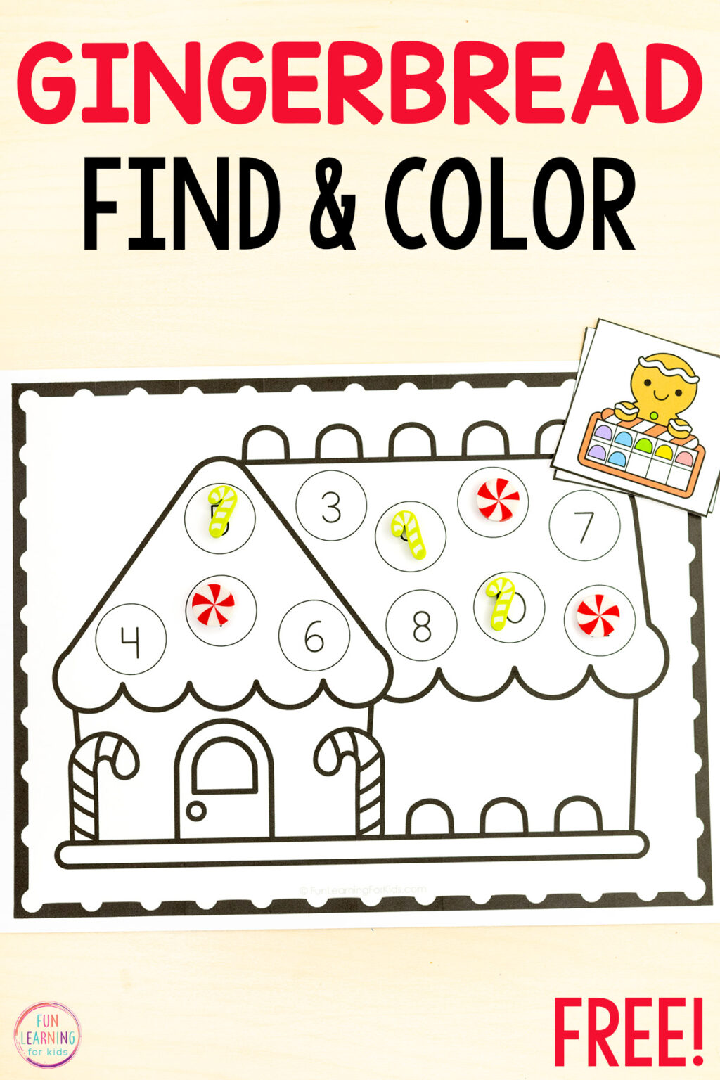 Gingerbread Find and Color the Number Activity