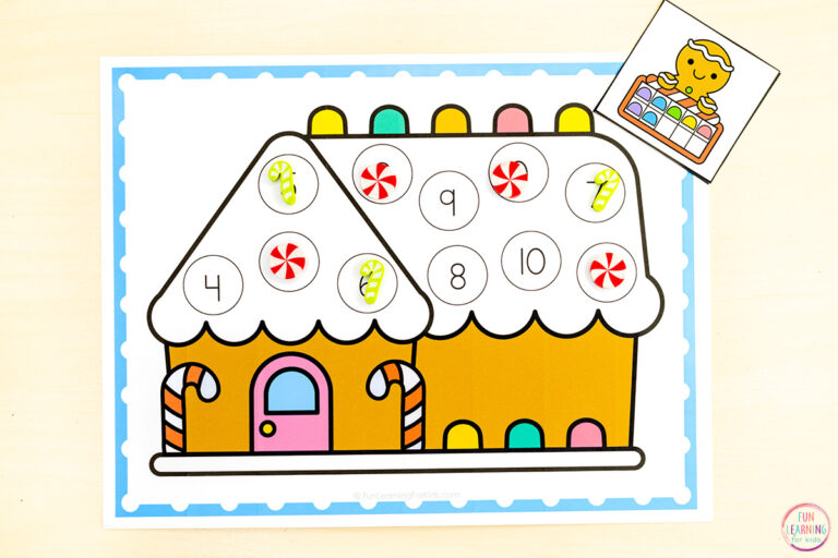 Gingerbread Find and Color the Number Activity