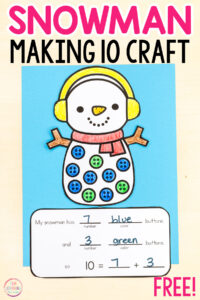 Snowman Making Ten Math Craft for Winter