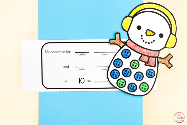 Snowman Making Ten Math Craft for Winter