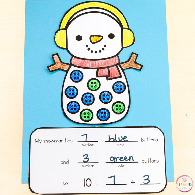 Snowman Making Ten Math Craft for Winter