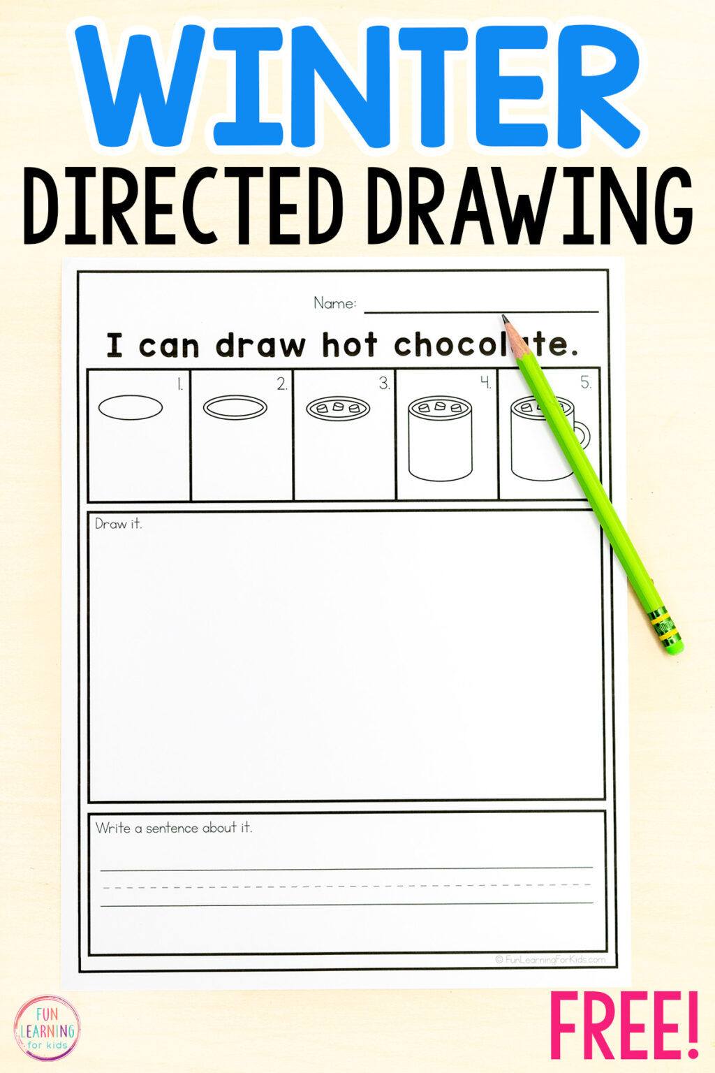 Festive Winter Directed Drawing Worksheets