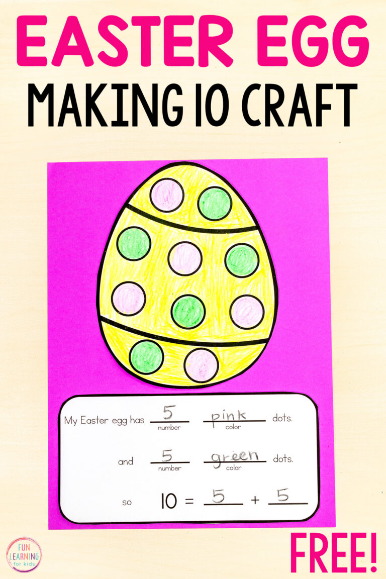 Easter Egg Making Ten Craft: A Hands-On Number Sense Math Activity for ...
