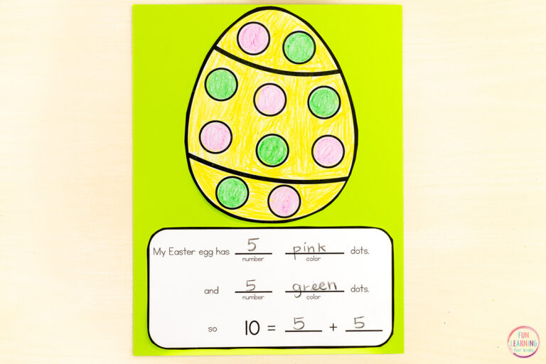 Easter Egg Making Ten Craft: A Hands-On Number Sense Math Activity for ...