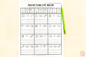 Secret Code CVC Word Worksheets for Beginning Readers
