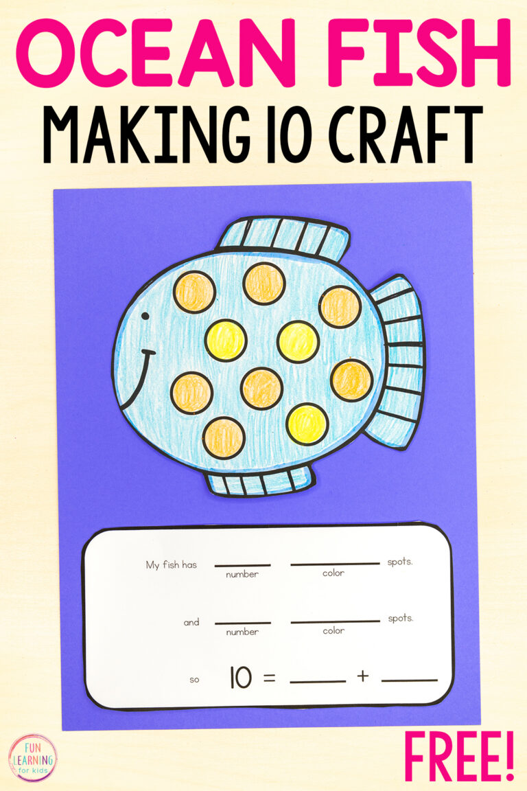 Fish Making Ten Math Craft: Number Sense Math Activity