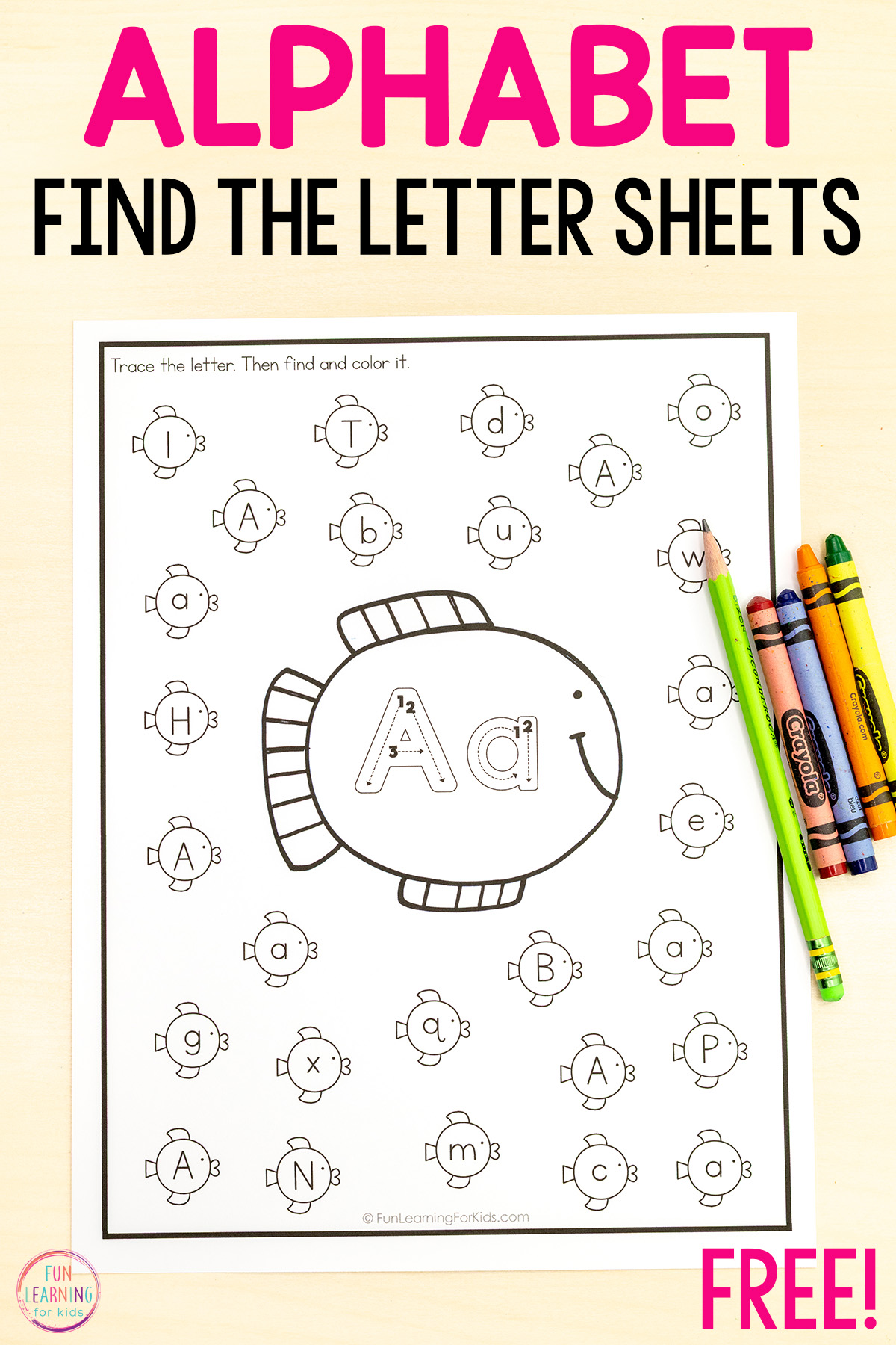 Fish Find and Color the Letters - Fun Learning for Kids