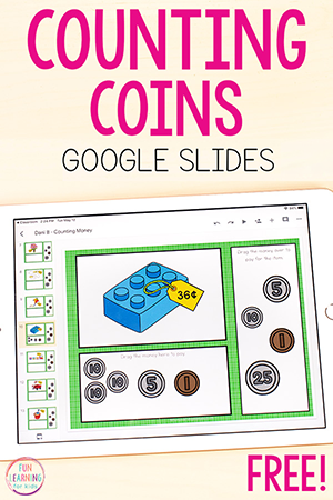 Counting Coins Money Activity for Google Slides