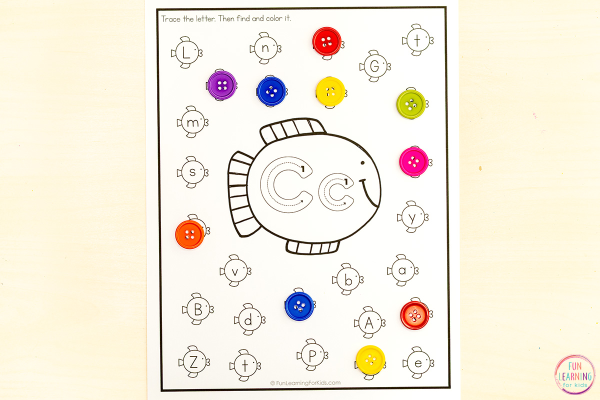 Fish Find and Color the Letters - Fun Learning for Kids
